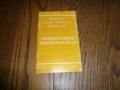 1992 Chrysler Colt Colt Vista Stealth Operators Manual Glove Box
