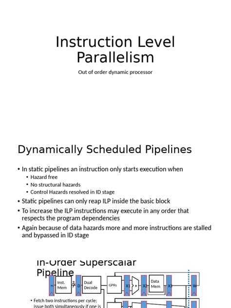 Instruction Level Parallelism Pdf Central Processing Unit
