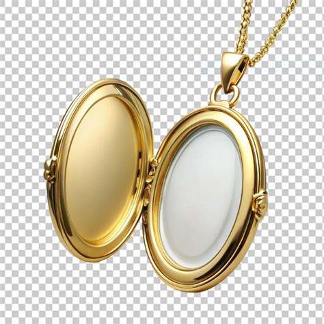 Premium Psd Elegant Oval Shaped Open Locket Hanged By A Golden On