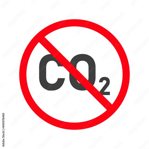 Co2 Prohibited Icon Carbon Dioxide Sign Crossed Out Inside The Circle