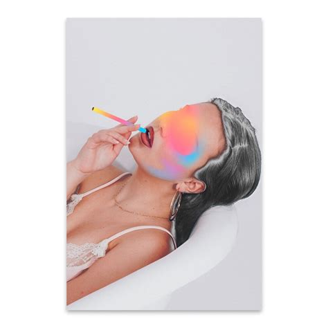 Noir Gallery Woman Smoking Abstract Metal Wall Art Print Overstock