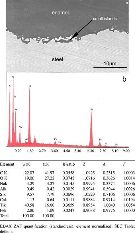1500× A Cross Sectional Sem Micrographs Of Enamel Steel Interface Download Scientific