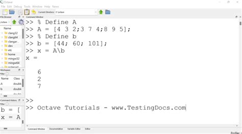 Solve Linear Algebraic Equations Using Octave Testingdocs