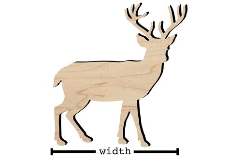 Deer Cut Out Deer Shape Laser Cut Deer From Wood Etsy