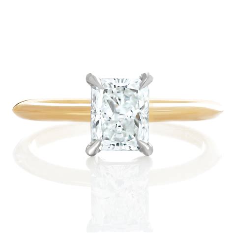 Two Tone Radiant Diamond Solitaire Engagement Ring Nicole Rose Fine