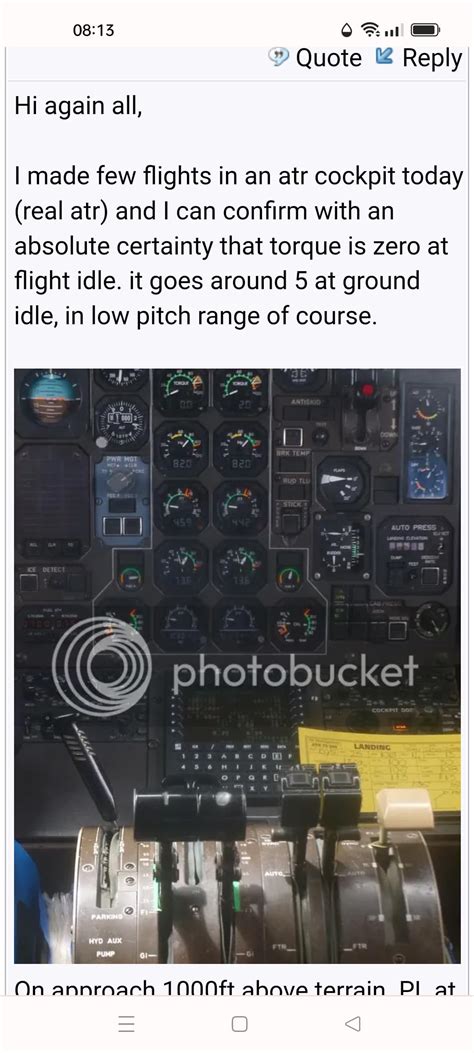 ATR The Torque Is To High At Flight Idle Aircraft Systems Microsoft Flight