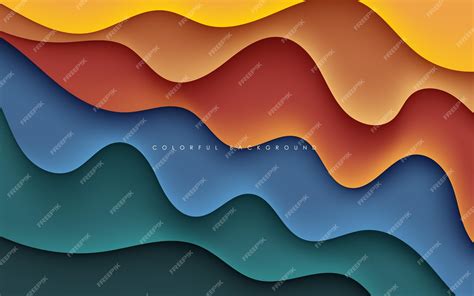 Premium Vector Abstract Colorful Wavy Dimension Layers Background Liquid Shape