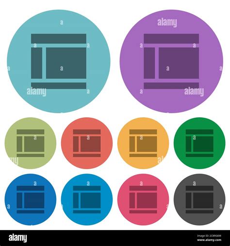 Color Two Columned Web Layout Flat Icon Set On Round Background Stock Vector Image And Art Alamy