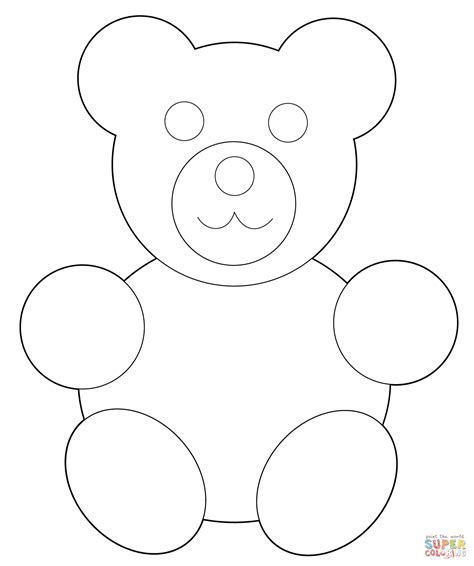 Simple Teddy Bear Drawing Coloring Pages