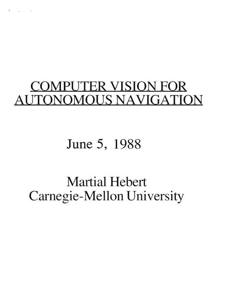 PDF Computer Vision For Autonomous Navigation COMPUTER VISION FOR AUTONOMOUS NAVIGATION