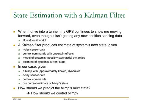 Solution Lecture Note State Estimation With A Kalman Filter With