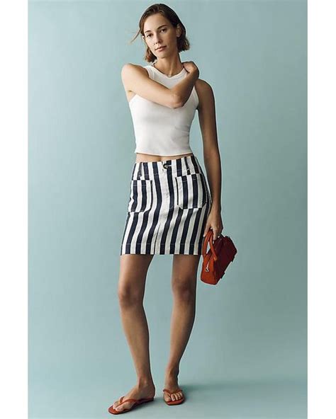 Maeve The Colette Linen Blend Mini Skirt By In Green Lyst Uk