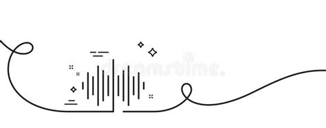 Sound Wave Line Icon Audio Track Sign Continuous Line With Curl Vector Stock Illustration