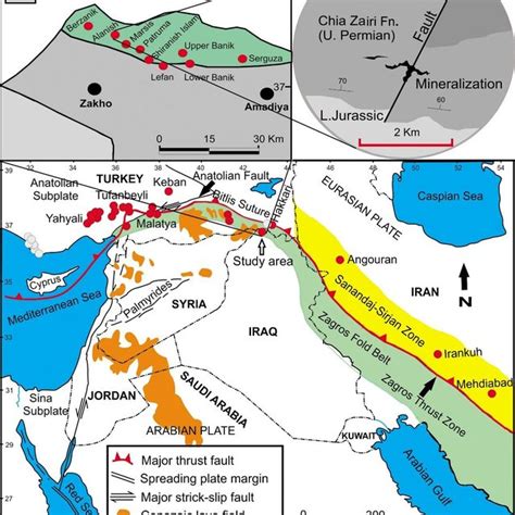 Simplified Tectonic Map Showing The Zinc Lead Deposits Scatter Along