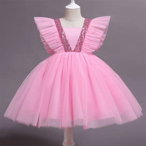 78430₩ 61 Off3 8 세 여자 공주 드레스 스팽글 레이스 얇은 명주 그물 웨딩 파티 투투 푹신한 가운 어린이 저녁 공식 선발 대회 Vestidos드레스