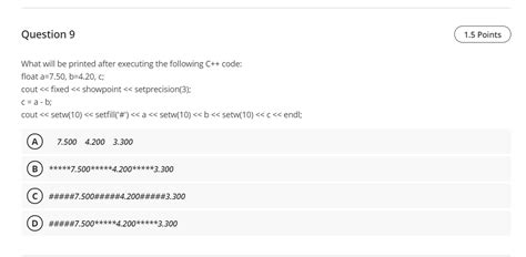 solved question 7 1 5 points what is the output of the below