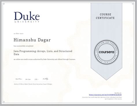 Himanshu Dagar On Linkedin Coursera Java
