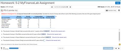 Solved Homework 5 2 Myfinancelab Assignment Save Score