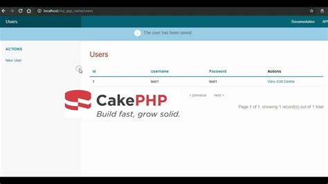 cakephp create user and posts add edit delete update youtube