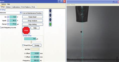 A Jetting Parameters B Single Monodisperse Droplet Download Scientific Diagram