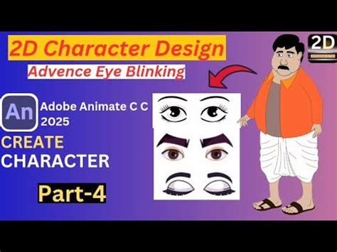 how to create 2d character in animate cc/Eye Blink/2d Cartoon Animation/adobe animate tutorial ...