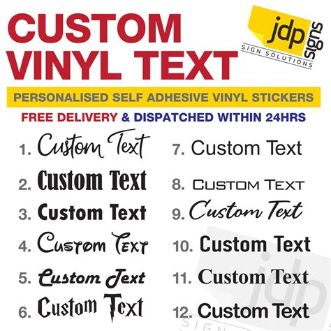 Personalised Custom Name Text Vinyl Sticker Transfer Decal Up To W200mm