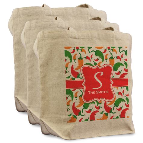 Custom Colored Peppers Reusable Cotton Grocery Bag Personalized