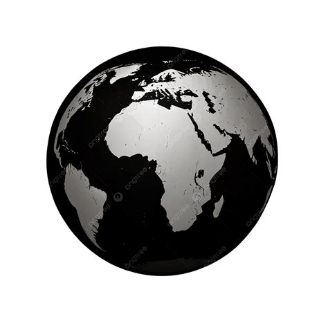 Planeta Tierra Mapa Blanco Y Negro