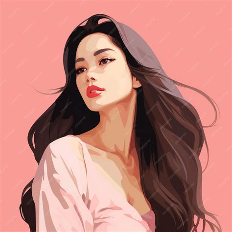 Flat Vector 2d Simple Illustration Of A Woman Premium Ai Generated Image
