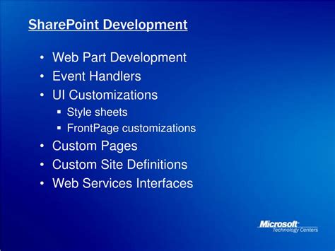 PPT NET Development For Microsoft SharePoint Technologies PowerPoint Presentation ID