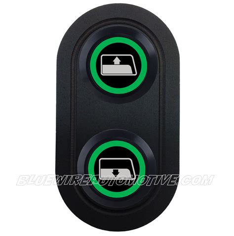 Deluxe Black Serise Billet Power Window Switch Window Green Bluewire