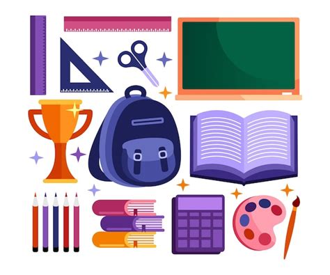 Premium Vector Back To School Elements Vector Illustration