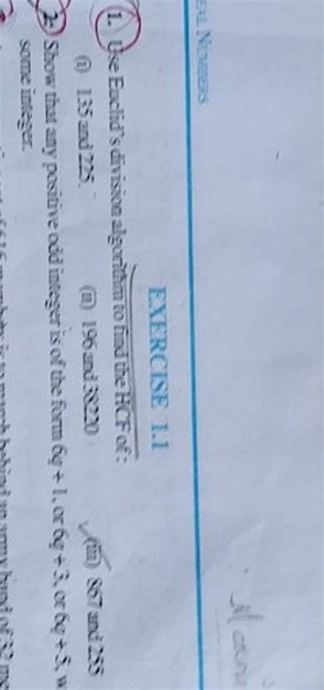 exercisf i 11 hse euclid s division algonthm to find the hcf of i 13