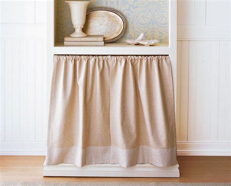 how to hide shelves with fabric curtains storables