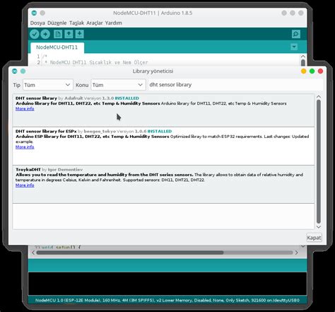 NodeMCU ile DHT11 Kullanarak Web Üzerinden Sıcaklık ve Nem Değeri Okuma Mehmet SÜTCÜ