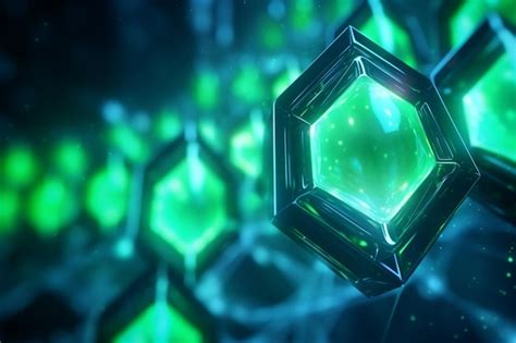 Premium AI Image There Is A Green Light Shining Through A Glass Structure Generative Ai