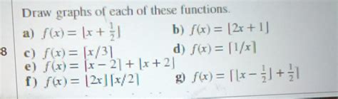 draw graphs of each of these functions a f x ⌊x 21 ⌋b f x ⌊2x 1⌋8