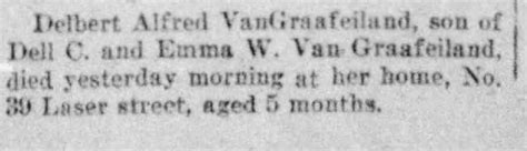 Delbert Alfred Van Graafeiland 1913 1914 Find A Grave Memorial