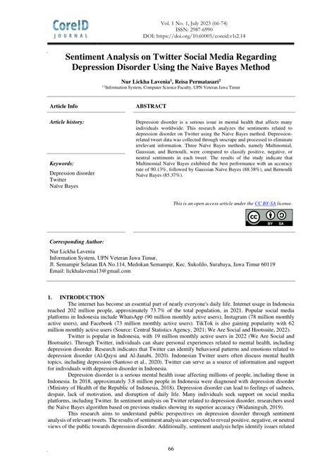 Pdf Sentiment Analysis On Twitter Social Media Regarding Depression