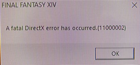 Is There A Dx 11 Crash Fix Rffxiv