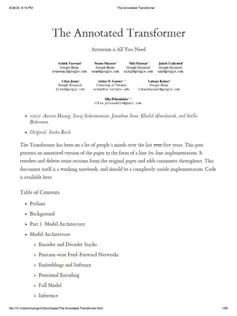 The Annotated Transformer Pdf Applied Mathematics