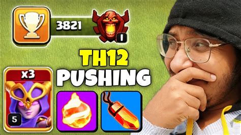 Th12 Pushing With Super Witch Life Gem Fireball Clash Of Clans