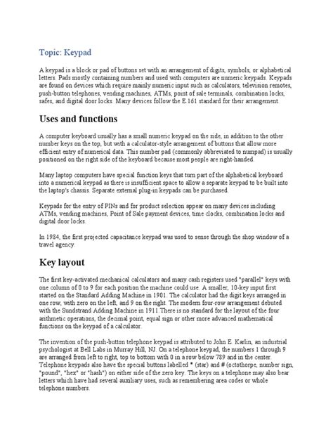keypad pdf
