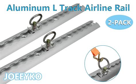 Joeeyko 2 Pack 3 28ft Aluminum L Track Airline Rail Heavy Duty L Track