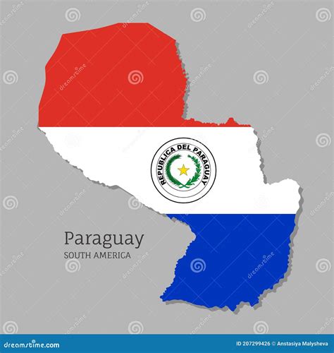 Map Of Paraguay With National Flag Stock Illustration Illustration Of
