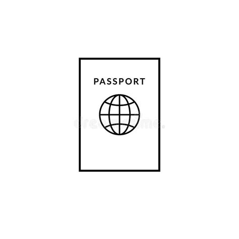 Isolated Black Thin Line Passport Icon Stock Vector Illustration Of Outline Check 145950237