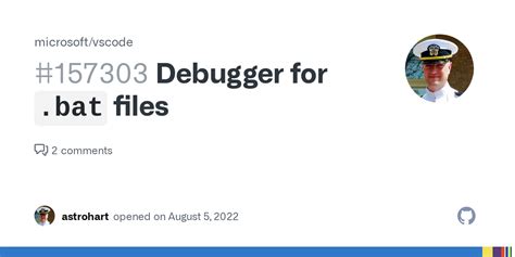 Debugger For `bat` Files · Issue 157303 · Microsoftvscode · Github