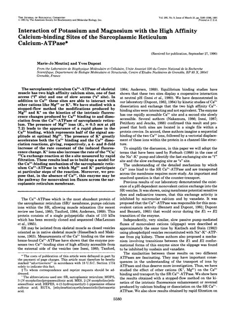 Pdf Interaction Of Potassium And Magnesium With The High Affinity