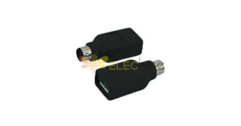 USB To PS2 Plug Converter Circular PS2 Jack To USB Type A Jack Straight Keyboard Mouse Adapter Black