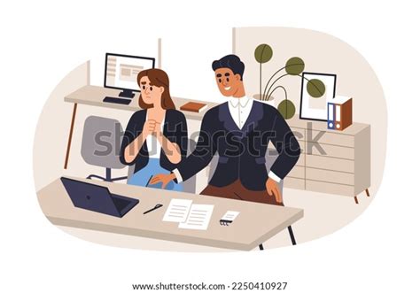 Sexual Harassment Work Concept Man Employee Stock Vector Royalty Free